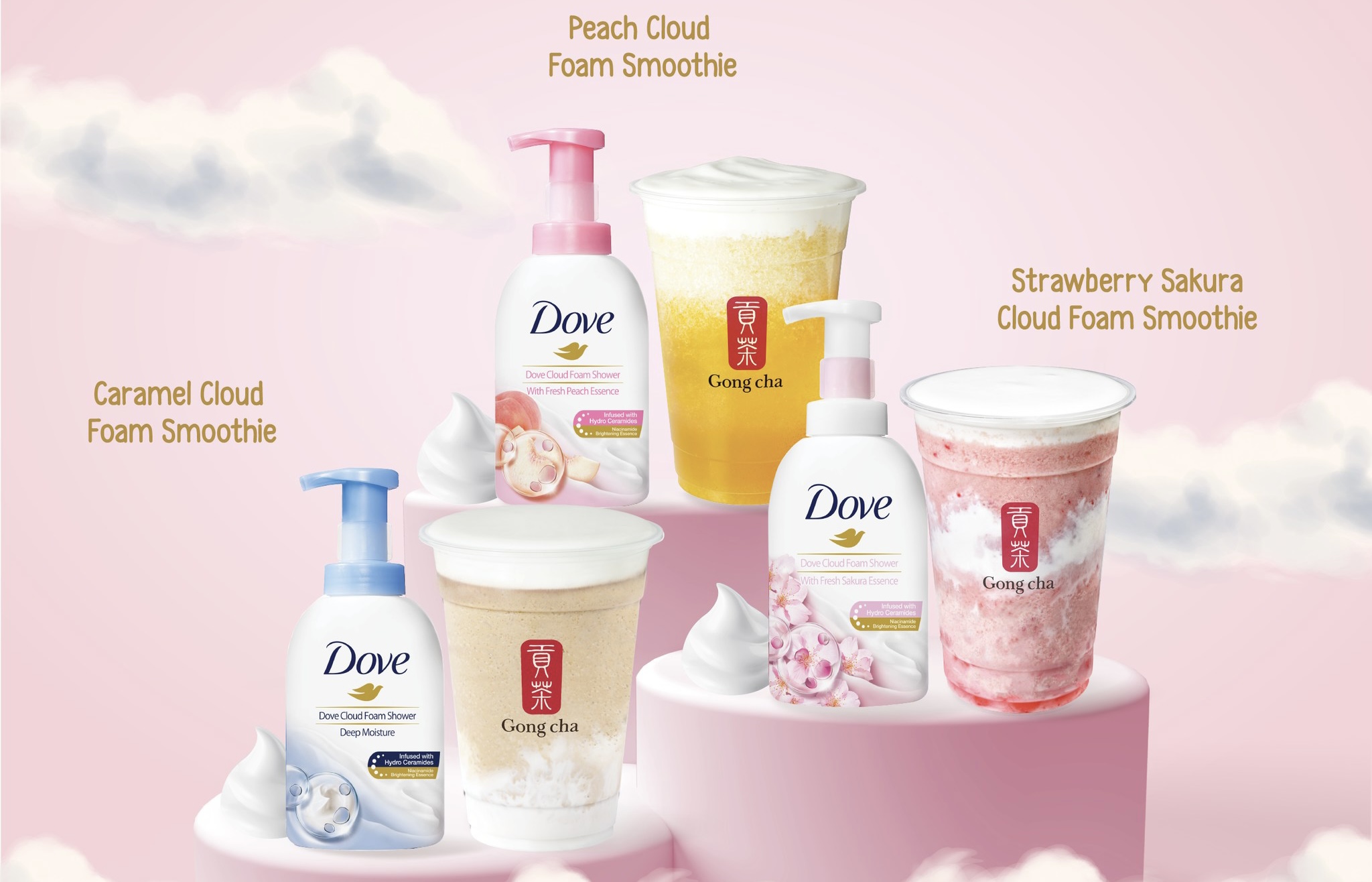 Dove kết hợp cùng Gong Cha tạo ra món “trà sữa xà phòng” với lớp bọt ...