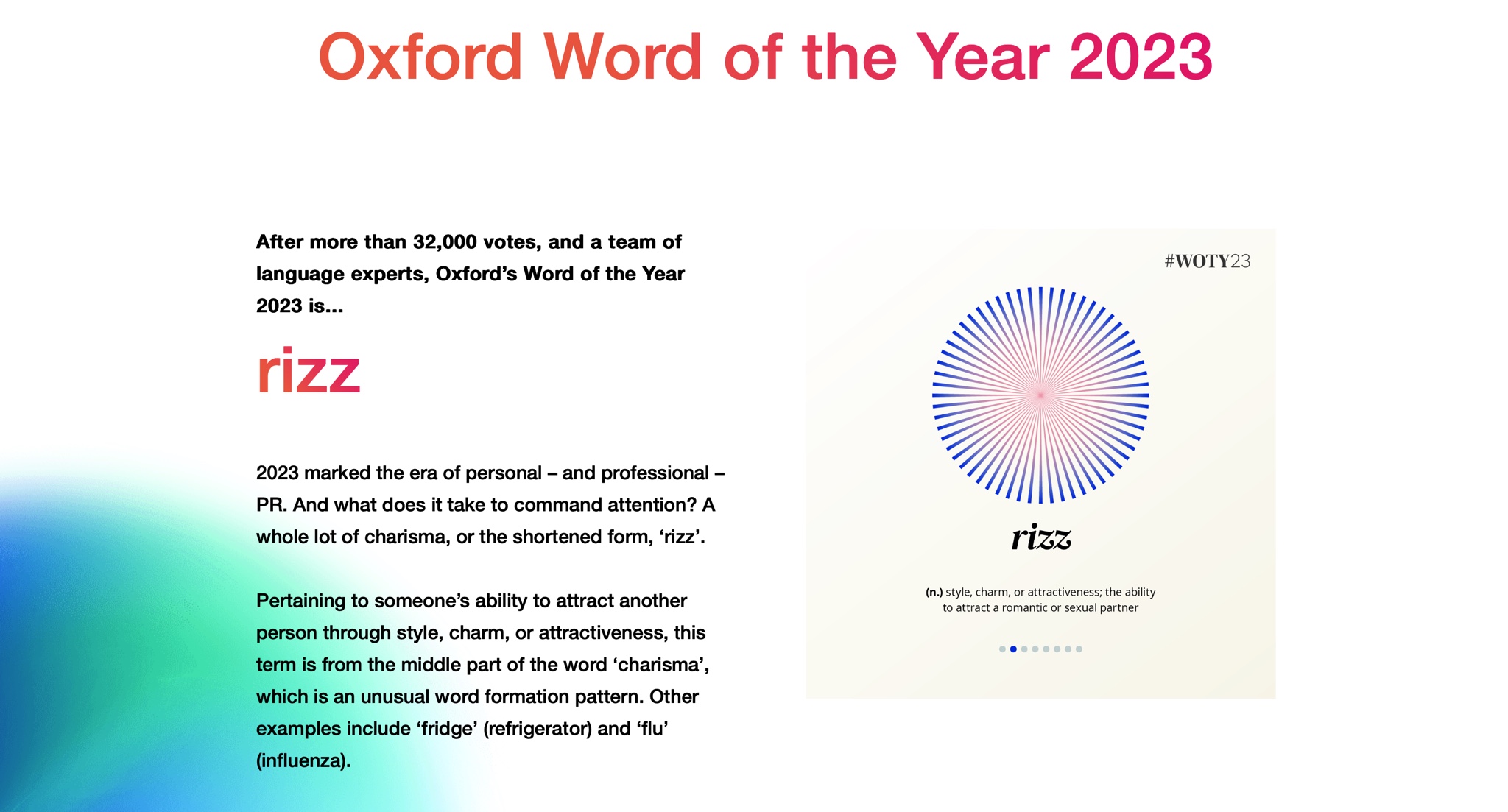 Từ điển Oxford chọn “rizz” là Từ của Năm 2023 • RGB