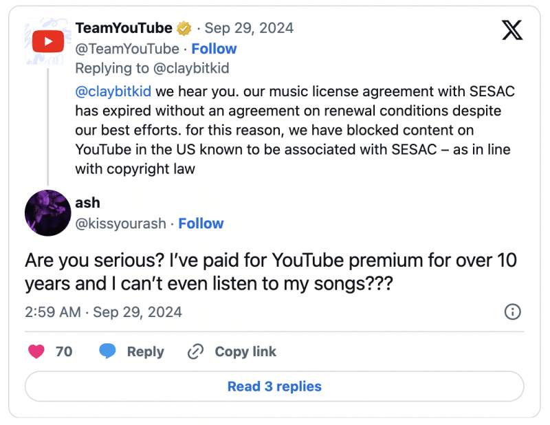 YouTube chặn các bài hát của Adele, Bob Dylan, Green day và nhiều nghệ sĩ khác do xung đột giấy ...