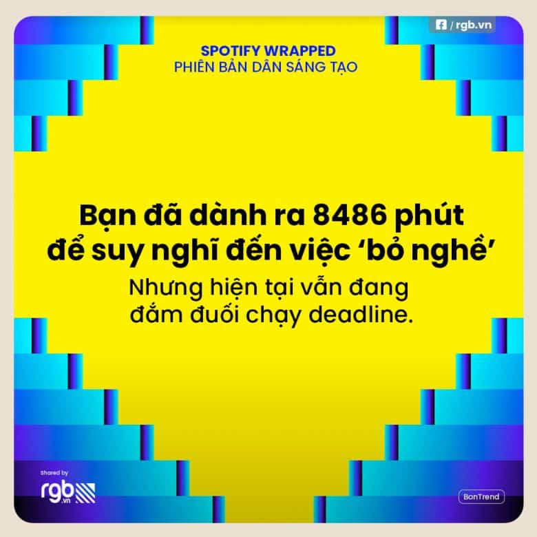 Bon Trend Spotify Wrapped phiên bản cuộc sống sáng tạo và agency • RGB